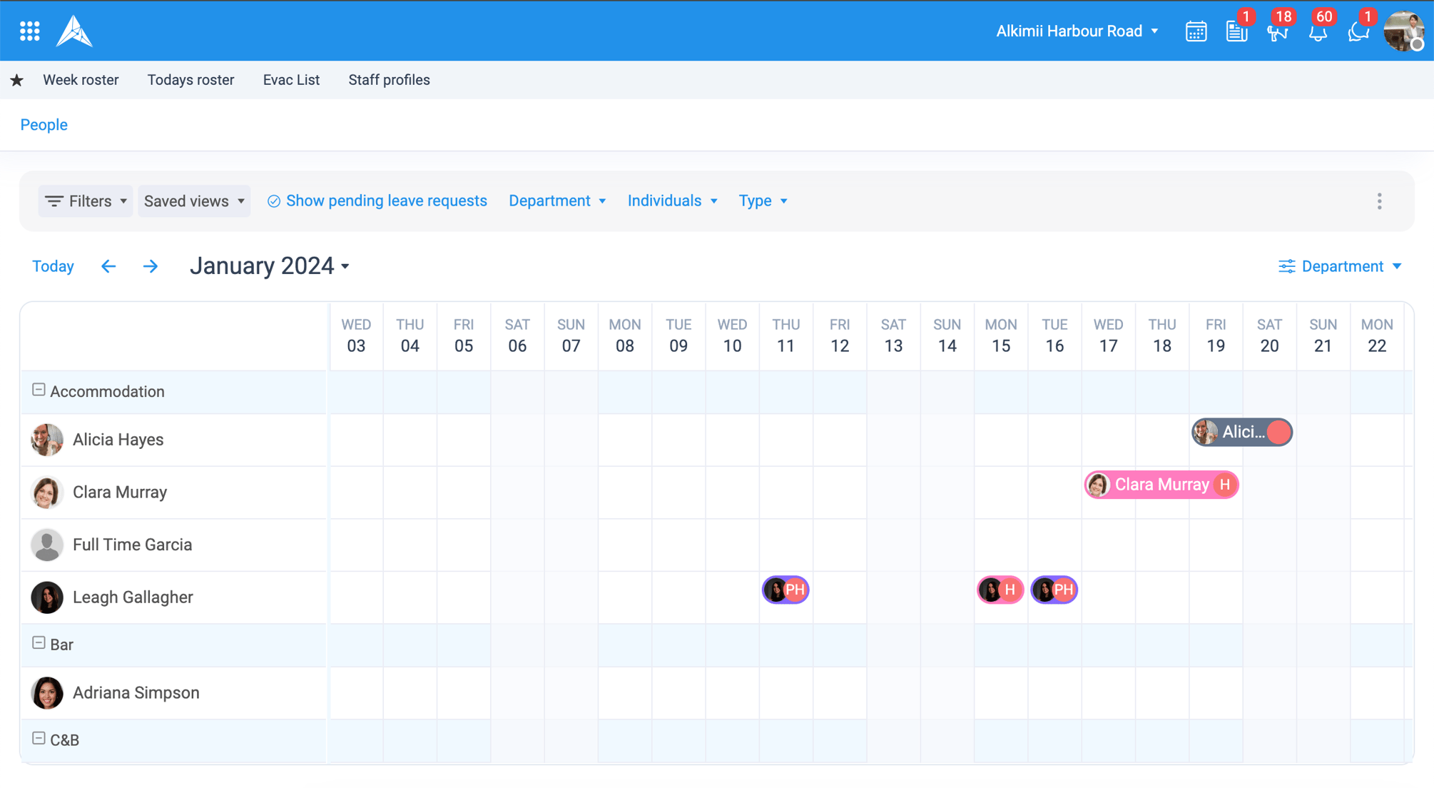 Navigating the Leave Calendar