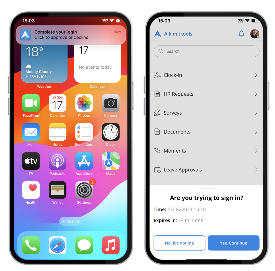 In App OTP 2 Factor Authenticator ( Login Requests)