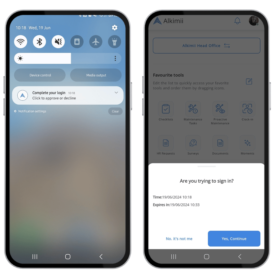 In App OTP 2 Factor Authenticator ( Login Requests)