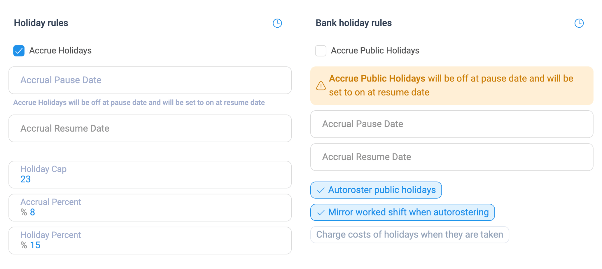 Your employee has not accrued Public Holidays