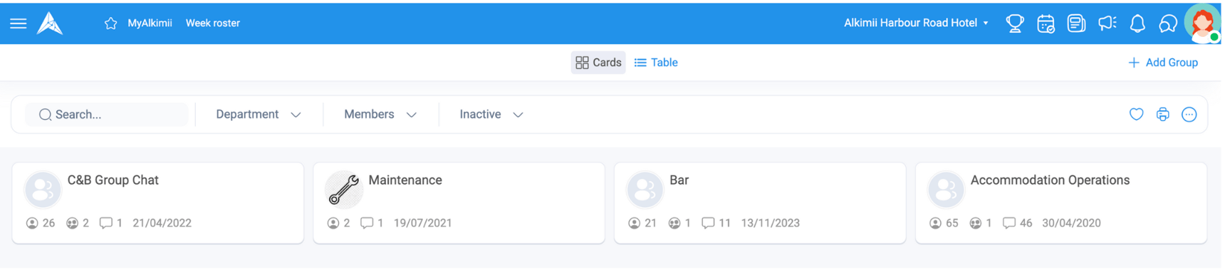 Creating, Managing and Updating Group Chats with Alkimii