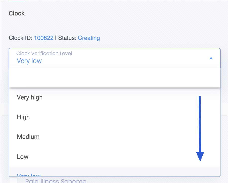 How to edit the clock verification level?