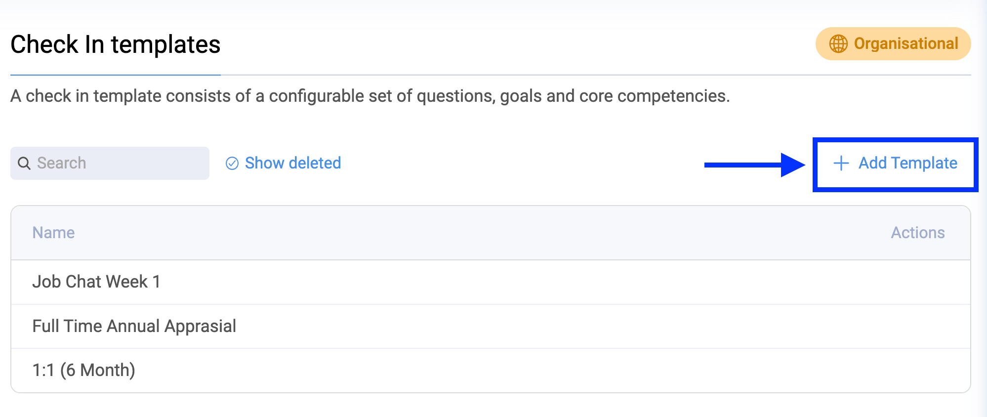 How to create a check in template?