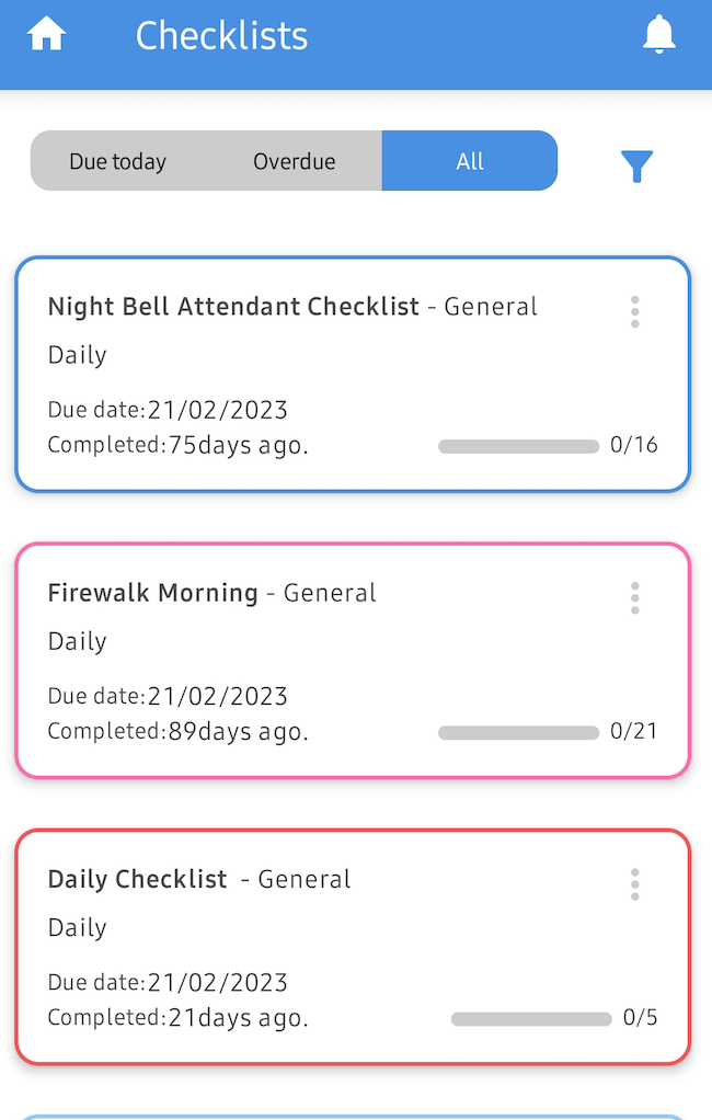 How to complete a checklist on mobile (Android)?