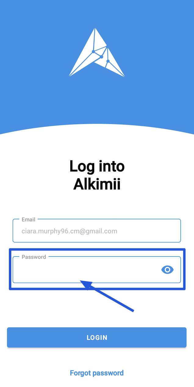 Alkimii App - First Time Login (Android)