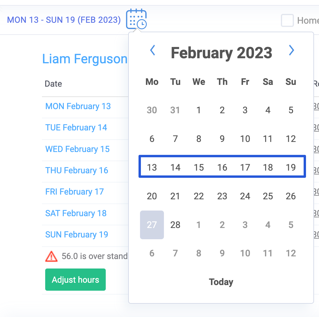 How to Adjust Hours in Week Details?