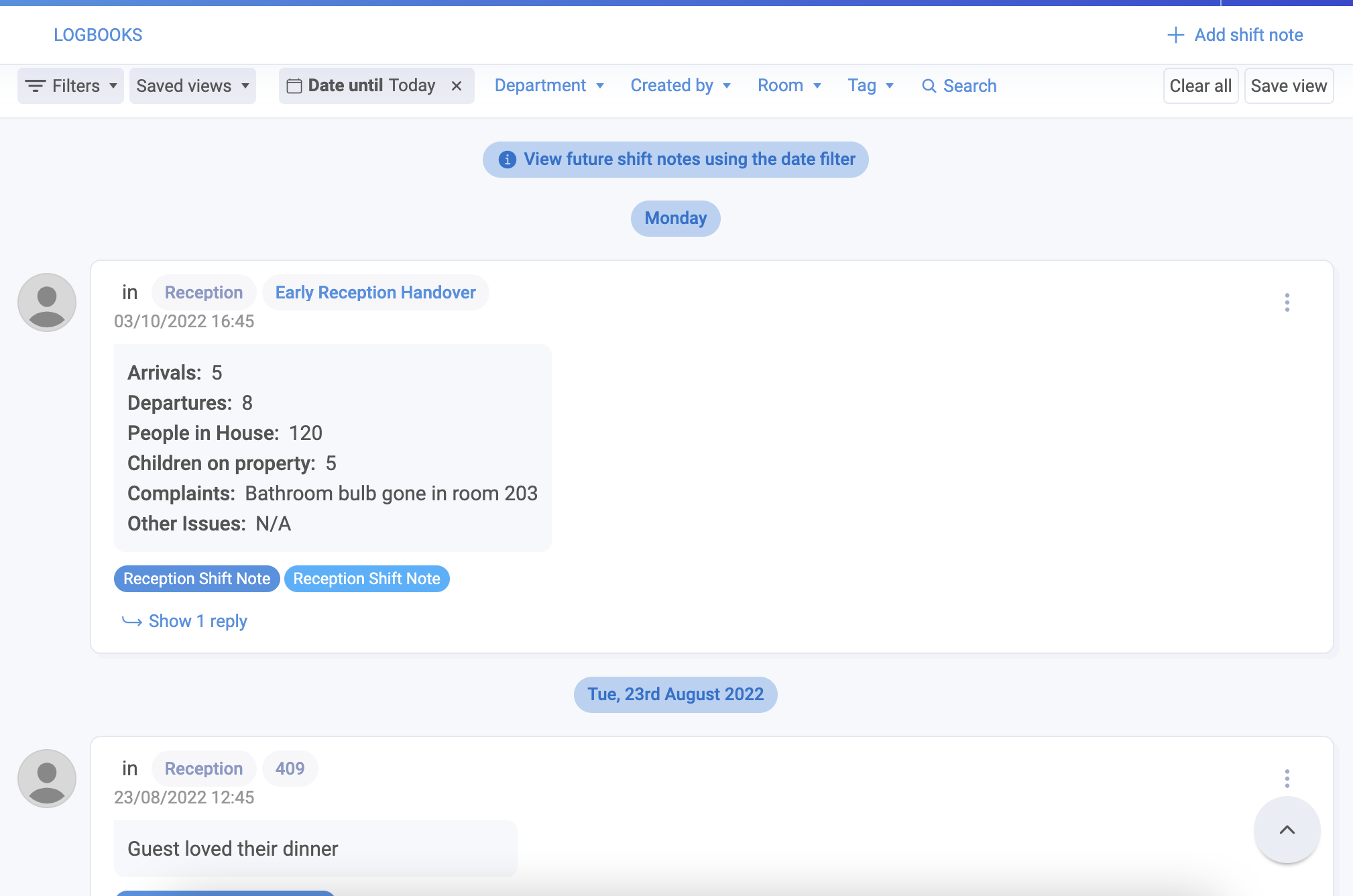 How to add Shift Notes?